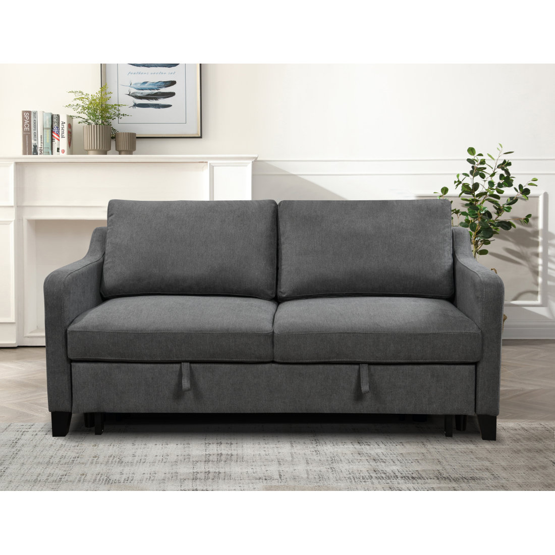 Ebern Designs Falken Modern Sofa 69" 3 1 Convertible Queen Sleeper Sofa Bed, Fabric Loveseat ...